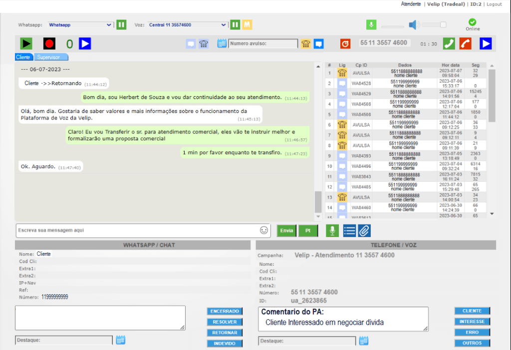 whatsapp-center-calling - Velip